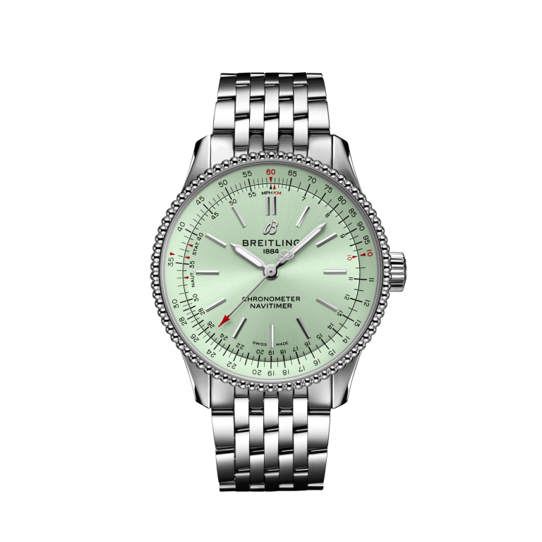 Breitling NAVITIMER AUTOMATIC 35 Stainless steel - Mint green ...